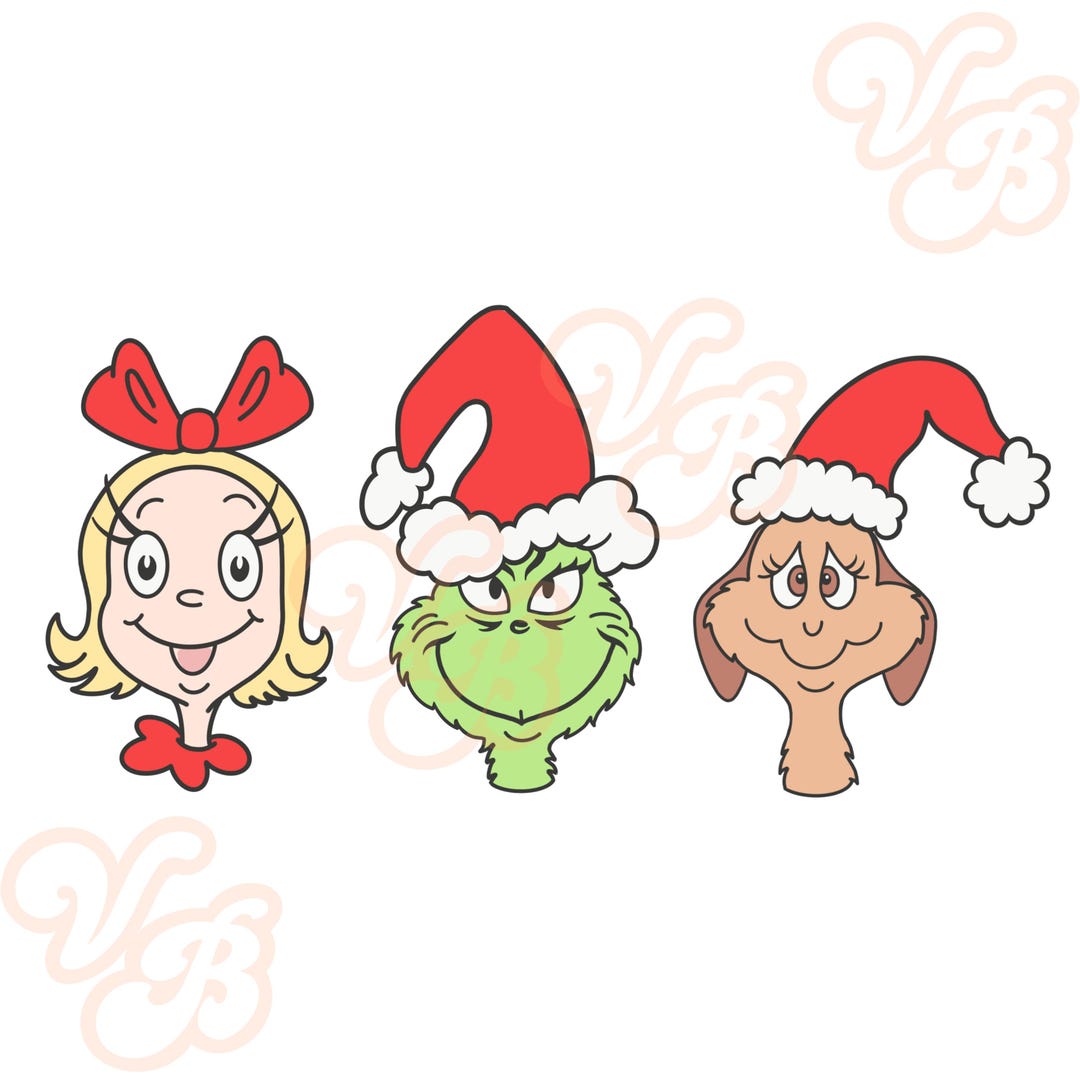 Grinch Crew 2 PNG, Sublimation, Christmas, Max, Cindy, Red, Green ...