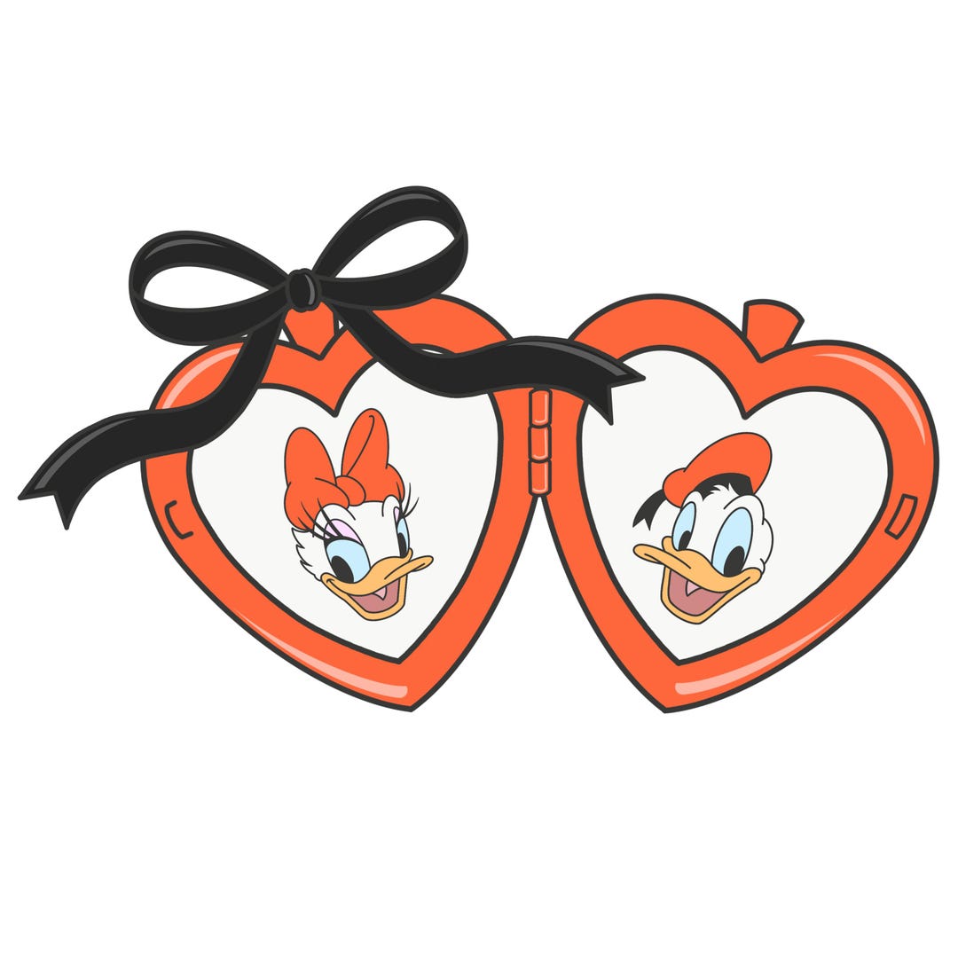 Heart Locket, Bow, Donald Daisy Duck, Mickey Minnie Mouse, PNG ...