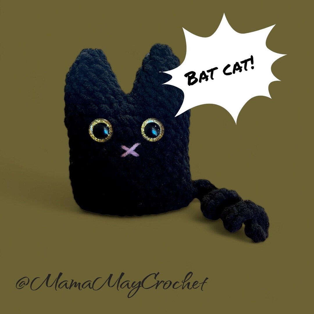 Cat Plush - Kitten Plush- Bat Cat Plush - Crochet Cat - Crochet Stuffed ...
