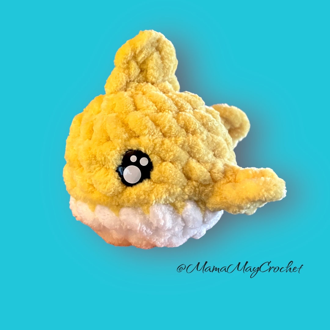 Baby Shark Plush - Crochet Shark - Yellow Shark - Shark Stuffed Animal ...