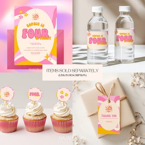 Personalized "4 and Funky" Welcome Sign for Girls Fourth Birthday Party ...