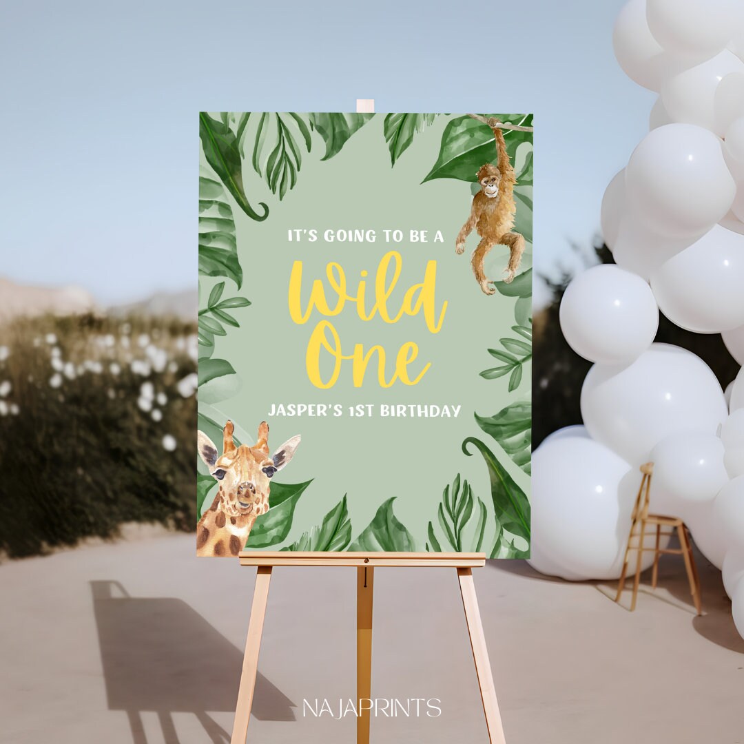 Personalized "wild One" Welcome Sign for Boy's 1st Birthday Party With ...