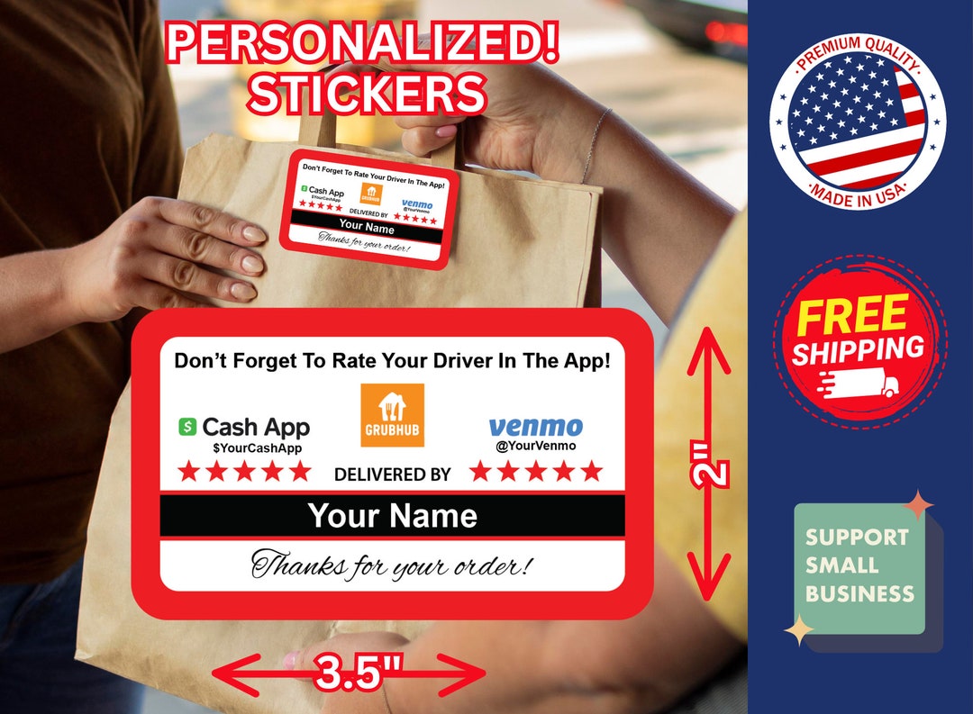 Personalized Grubhub Delivery Service Stickers. Grubhub. Custom ...