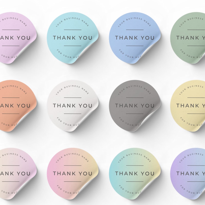 Thank You Sticker - Etsy