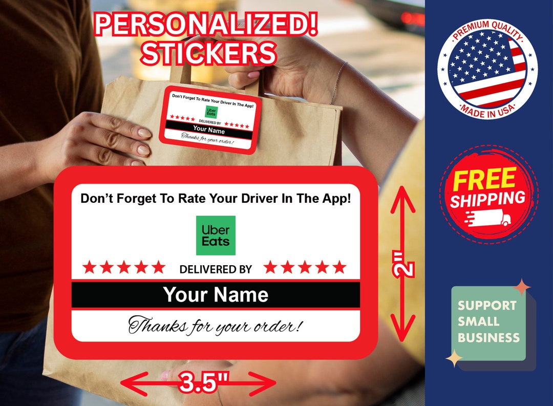 Personalized Uber Eats Delivery Service Stickers . Custom Stickers for ...