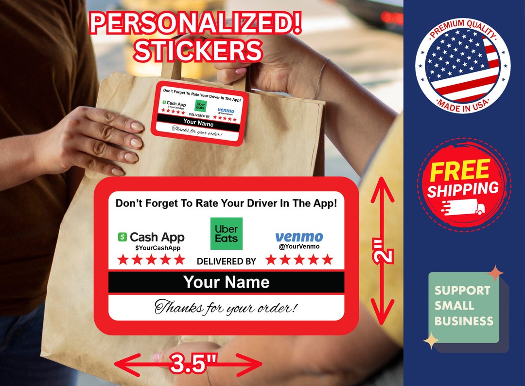 Personalized Uber Eats Delivery Service Stickers. Uber Eats . Custom ...