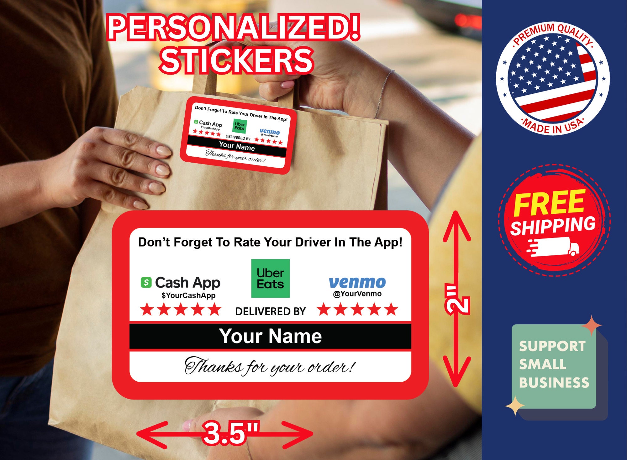 Personalized Uber Eats Delivery Service Stickers. Uber Eats . Custom ...