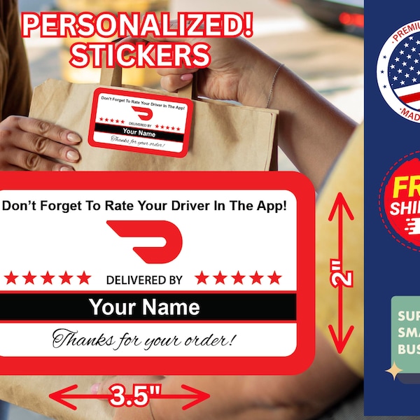 Personalized Stickers Doordash - Etsy