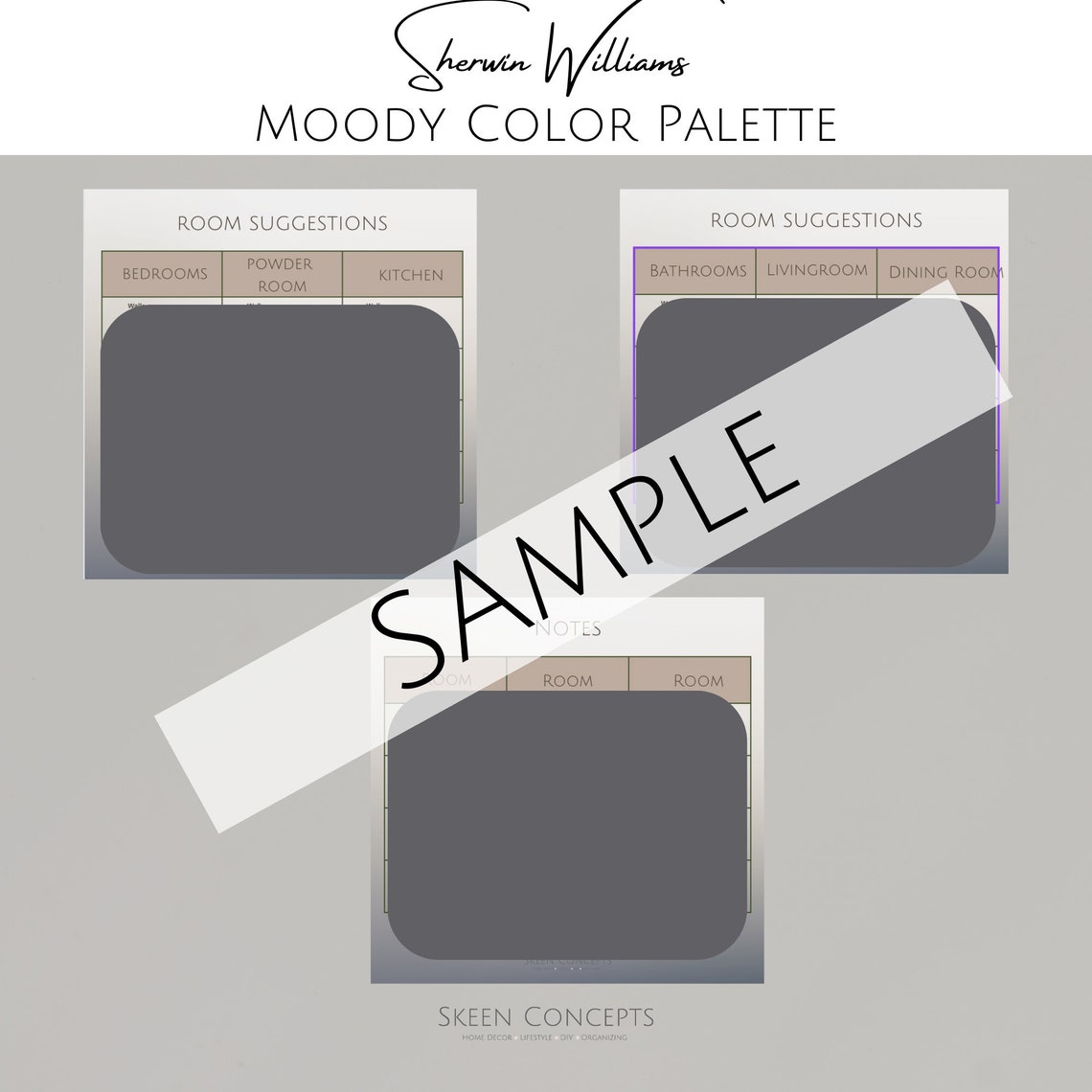 Sherwin Williams Moody Color Palette Professional Color Palette for ...