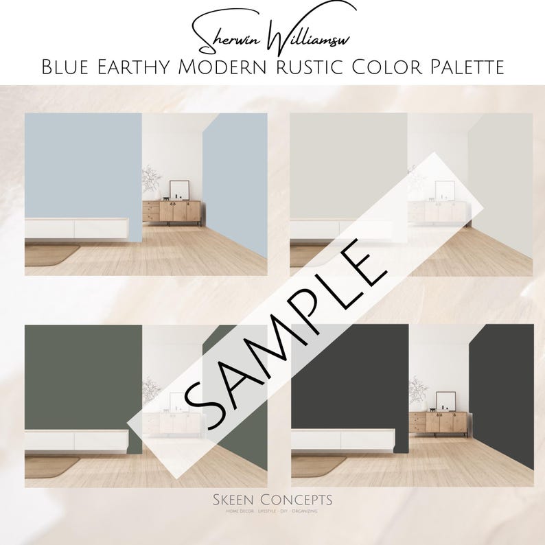 Sherwin Williams Blue Earthy Modern Rustic Color Palette - Professional ...