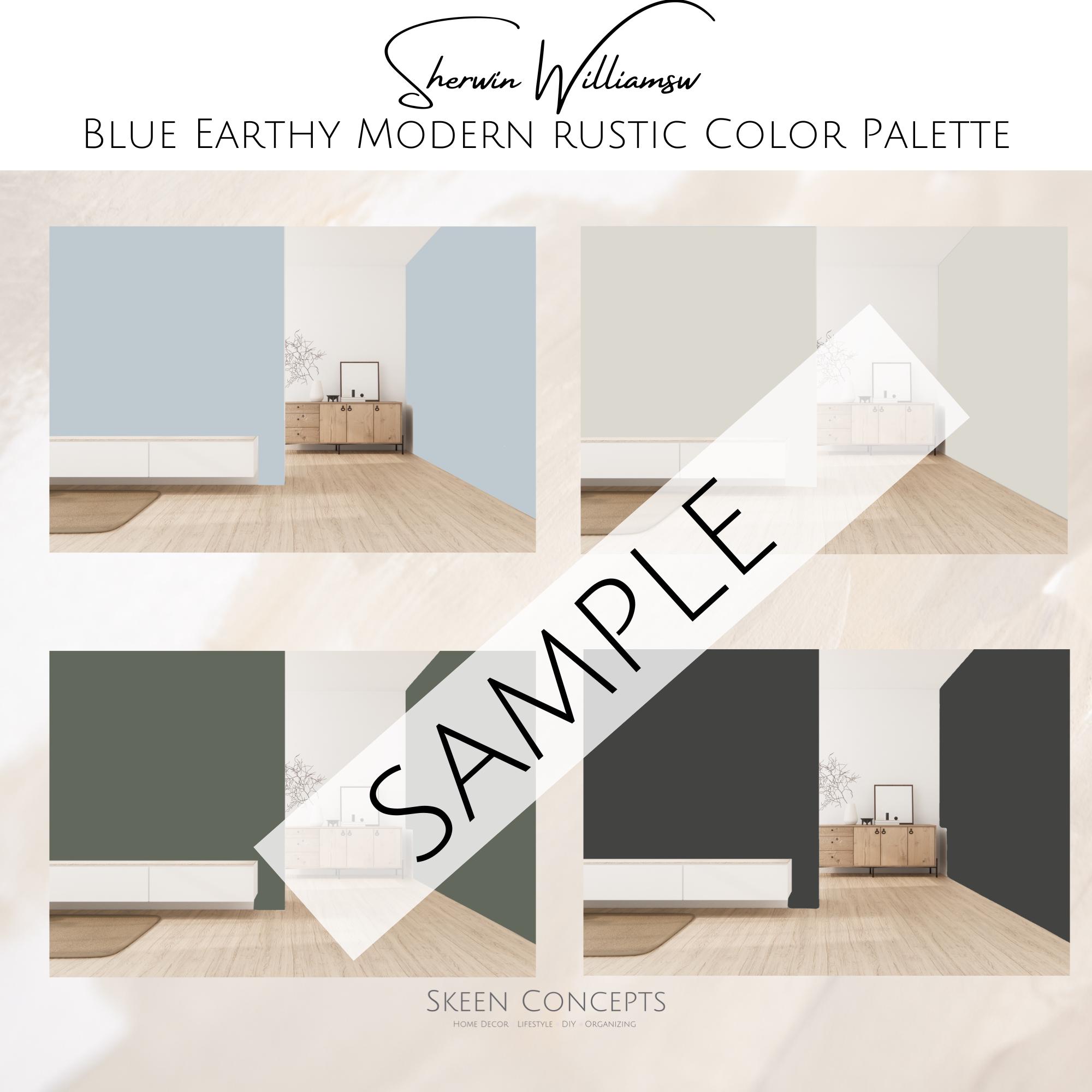 Sherwin Williams Blue Earthy Modern Rustic Color Palette - Professional ...