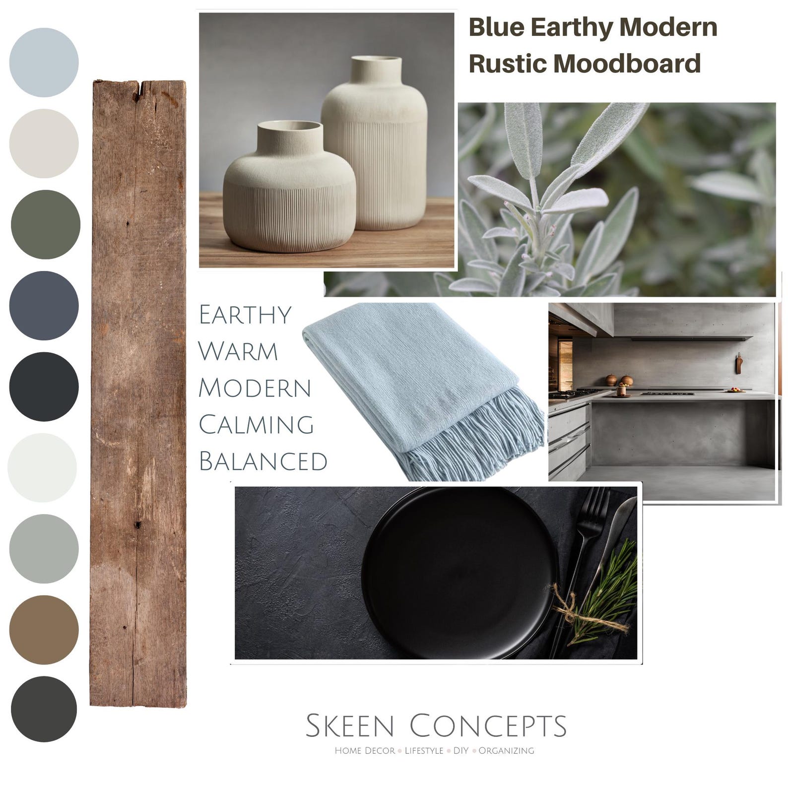 Sherwin Williams Blue Earthy Modern Rustic Color Palette - Professional ...