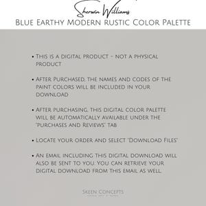 Sherwin Williams Blue Earthy Modern Rustic Color Palette - Professional ...