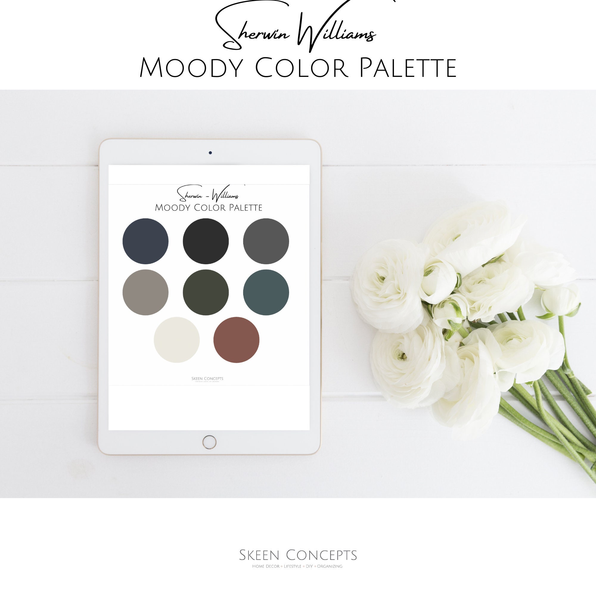 Sherwin Williams Moody Color Palette - Professional Color Palette for ...