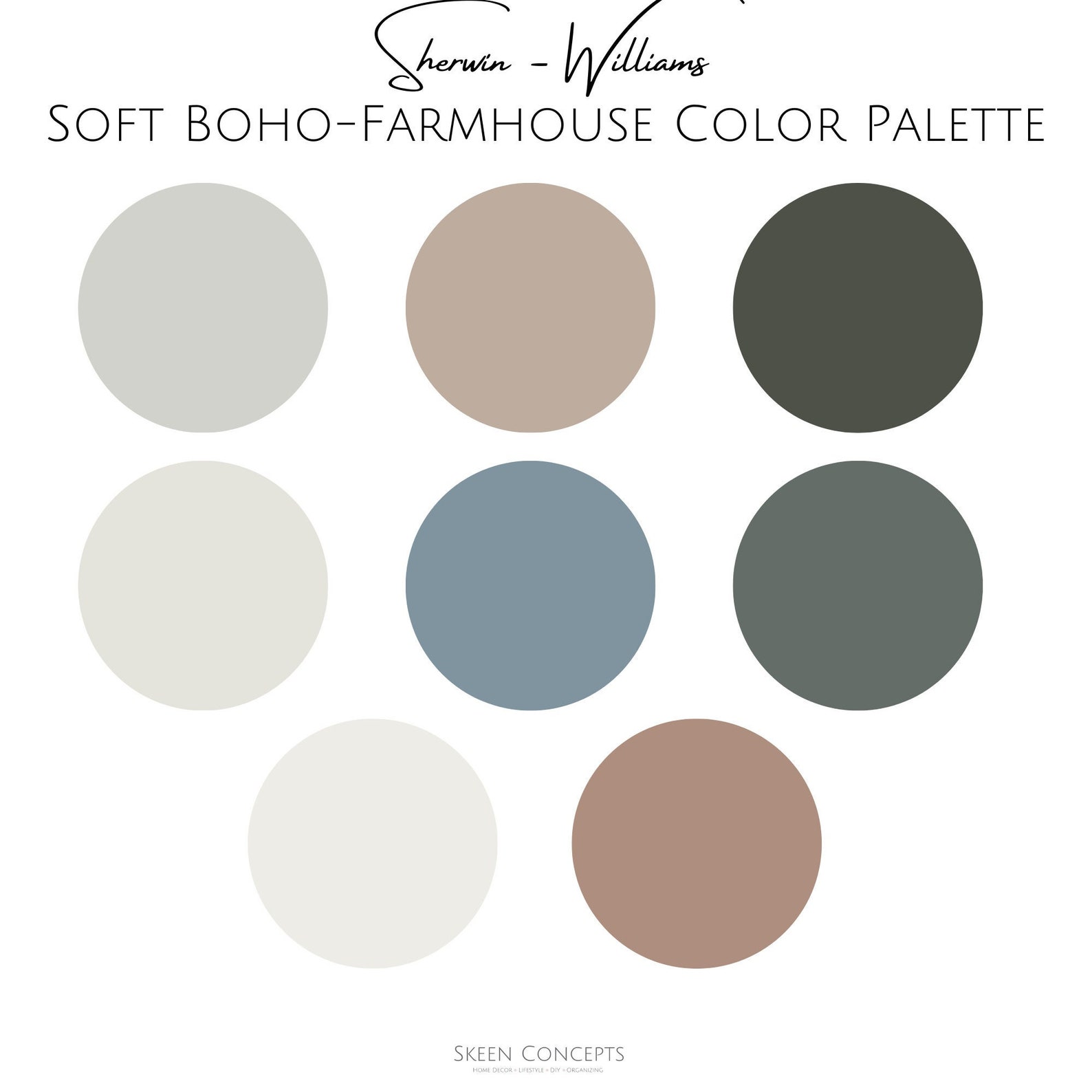Sherwin Williams Soft Boho Color Palette - Professional Color Palette ...