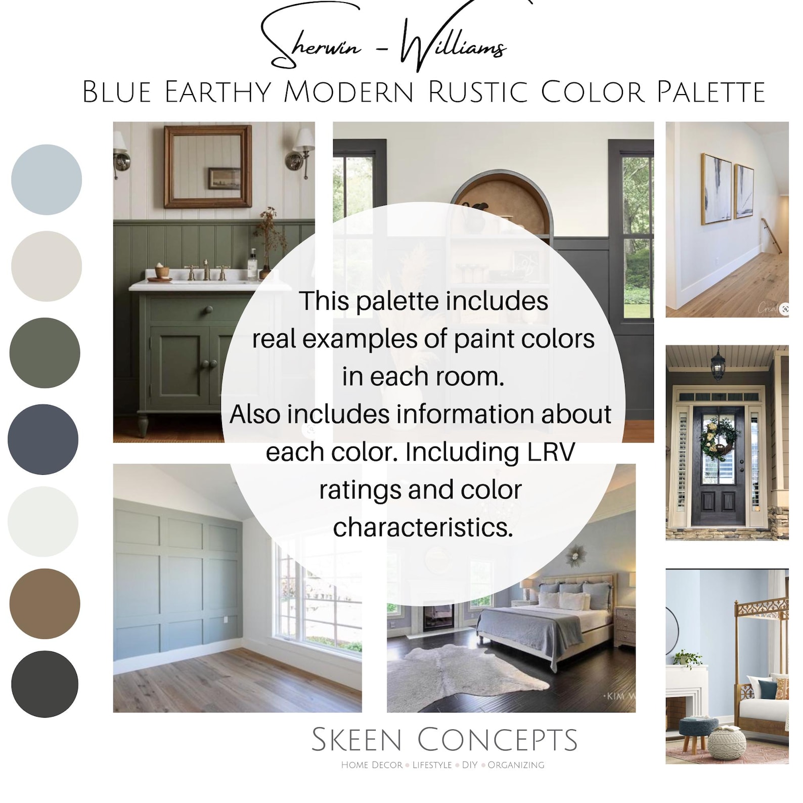 Sherwin Williams Blue Earthy Modern Rustic Color Palette - Professional ...