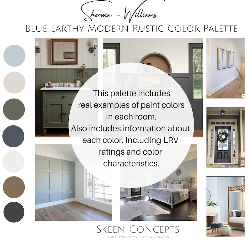 Sherwin Williams Blue Earthy Modern Rustic Color Palette - Professional ...