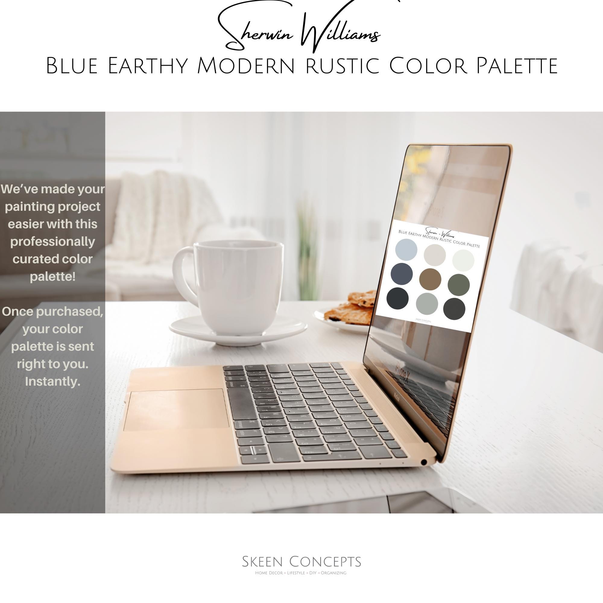 Sherwin Williams Blue Earthy Modern Rustic Color Palette - Professional ...
