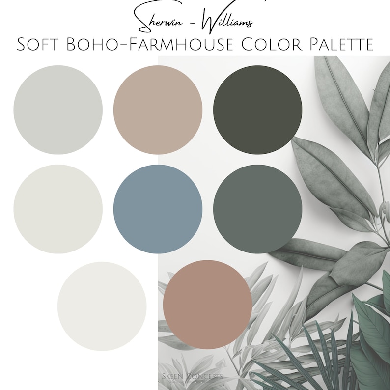 Sherwin Williams Soft Boho Color Palette - Professional Color Palette ...