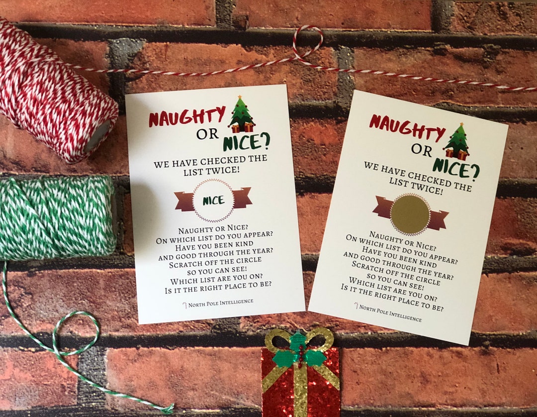 Santa Naughty or Nice List Christmas Scratch Card Letter - Etsy UK