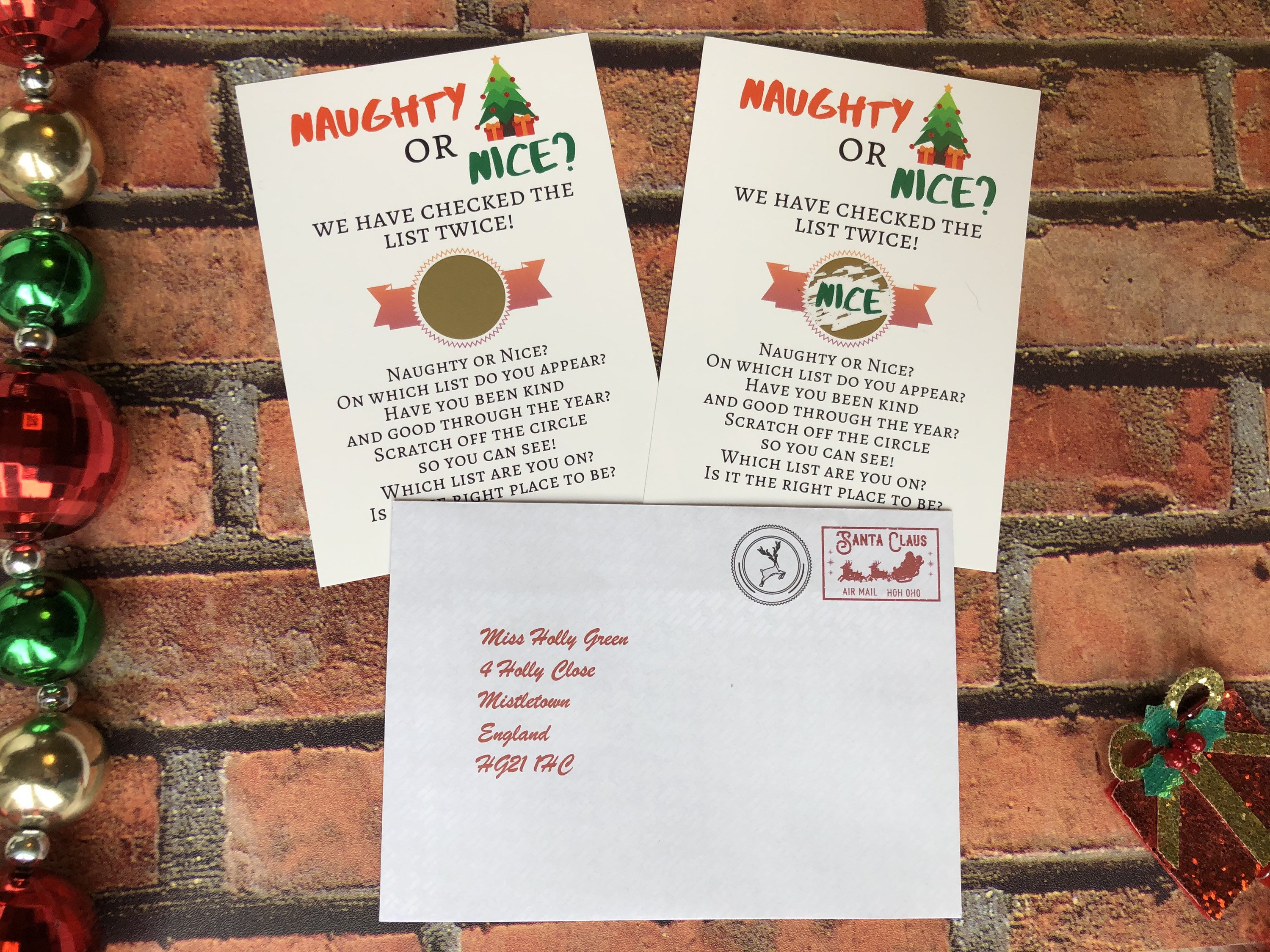Santa Naughty or Nice List Christmas Scratch Card Letter - Etsy UK