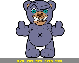 Middle Finger Bear | Etsy