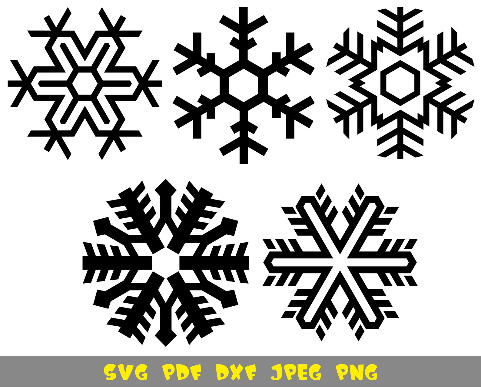 Flocons de neige svg ensemble de 15 flocons de neige décor | Etsy