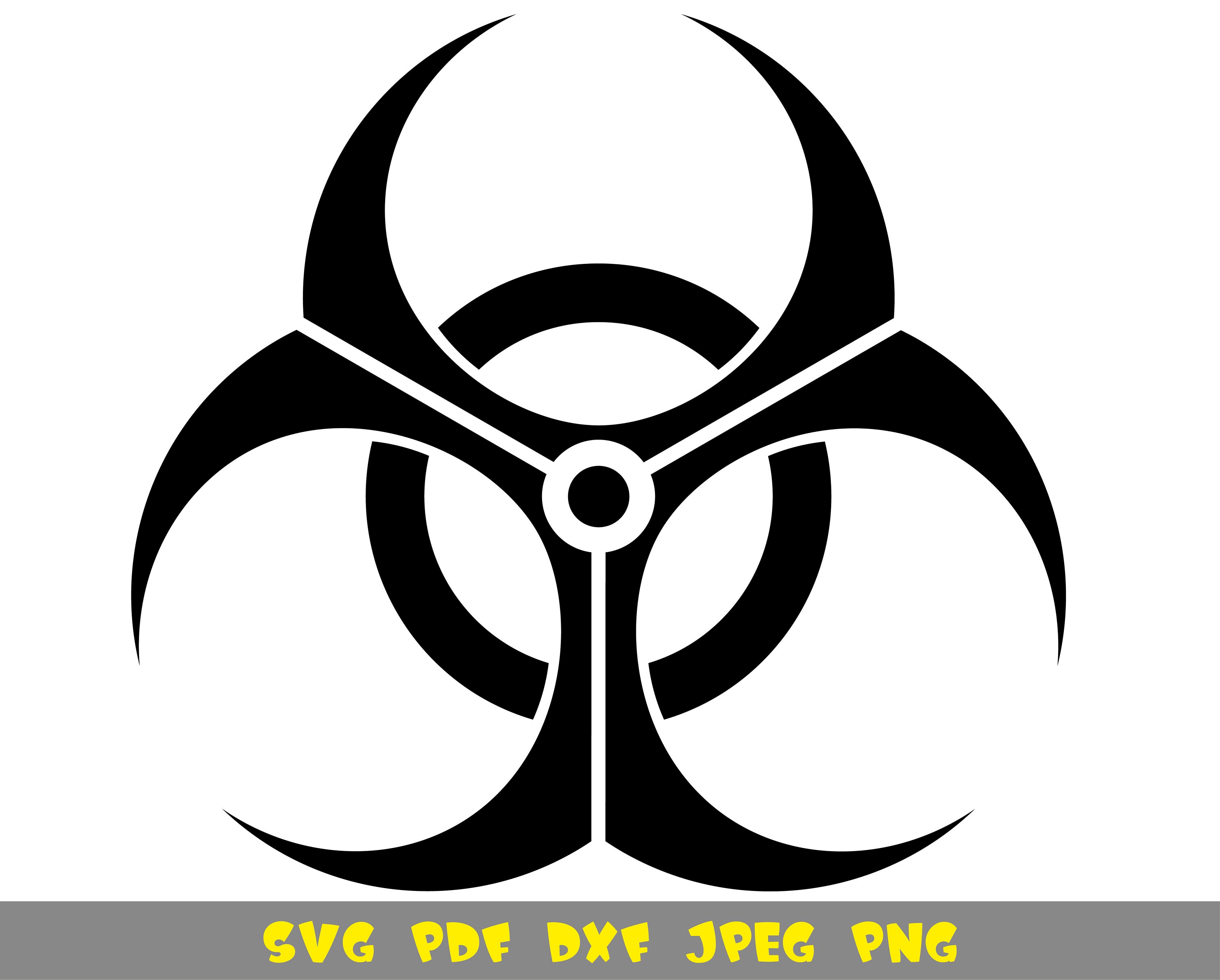 Biohazard symbol svg png pdf dxf jpg file | Etsy