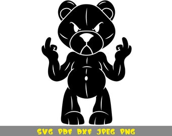 Middle Finger Bear | Etsy