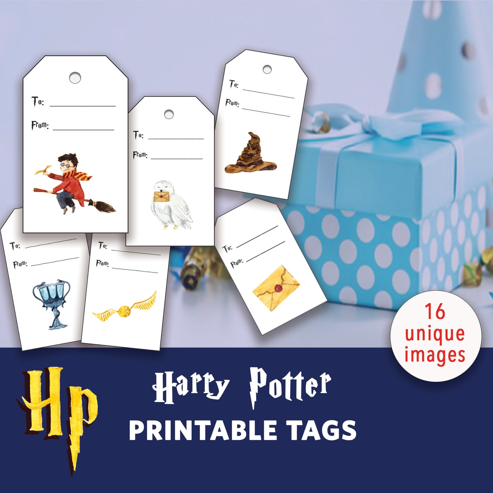 Harry Potter Party Favor Gift Tags 16 | Etsy