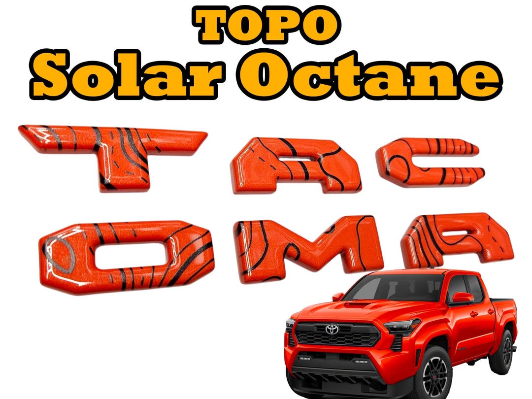 TOPO 4th Gen Tacoma Glovebox Letters Overlays 2024 - Present - Etsy