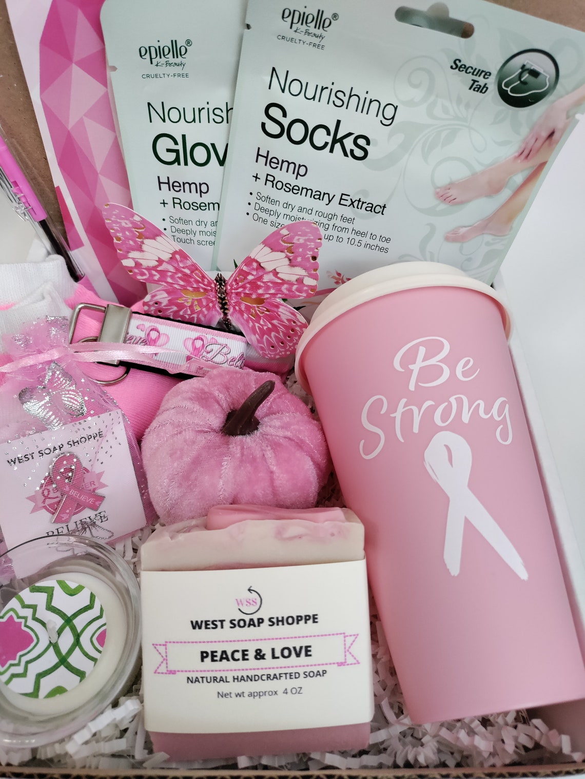 Breast Cancer Encouragement Gift Breast Cancer Awareness Gift Box Breast Cancer Care Package ...