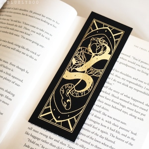 Foiled Bookmark - Gold Foil Artwork Reading Book Gifts Black Bookish ...