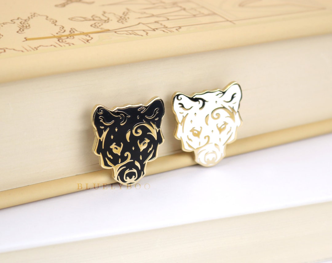 Wolf Pin - Bookish Gold Enamel Lapel Pins Fantasy Book - Etsy