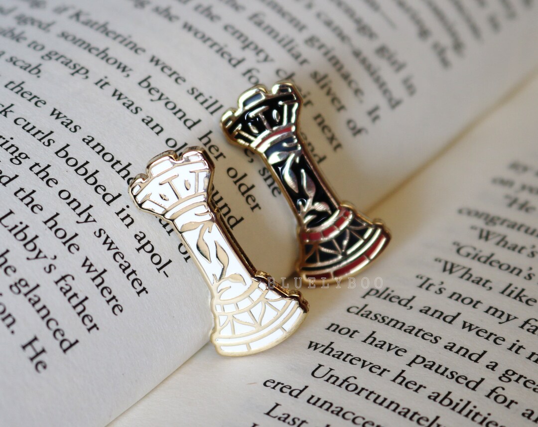 Rook Pin Bookish Gold Enamel Lapel Pins Fantasy Book Chess - Etsy UK
