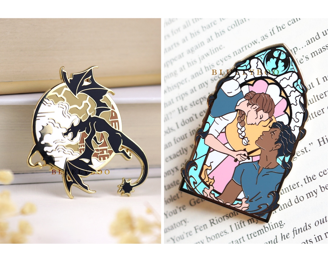 Fourth Wing Pins - Officially Licensed Dragon Bookish Gold Enamel Lapel ...