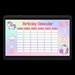 Birthday Calendar|printable - Unicorns Theme! - Etsy
