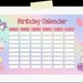 Birthday Calendar|printable - Unicorns Theme! - Etsy