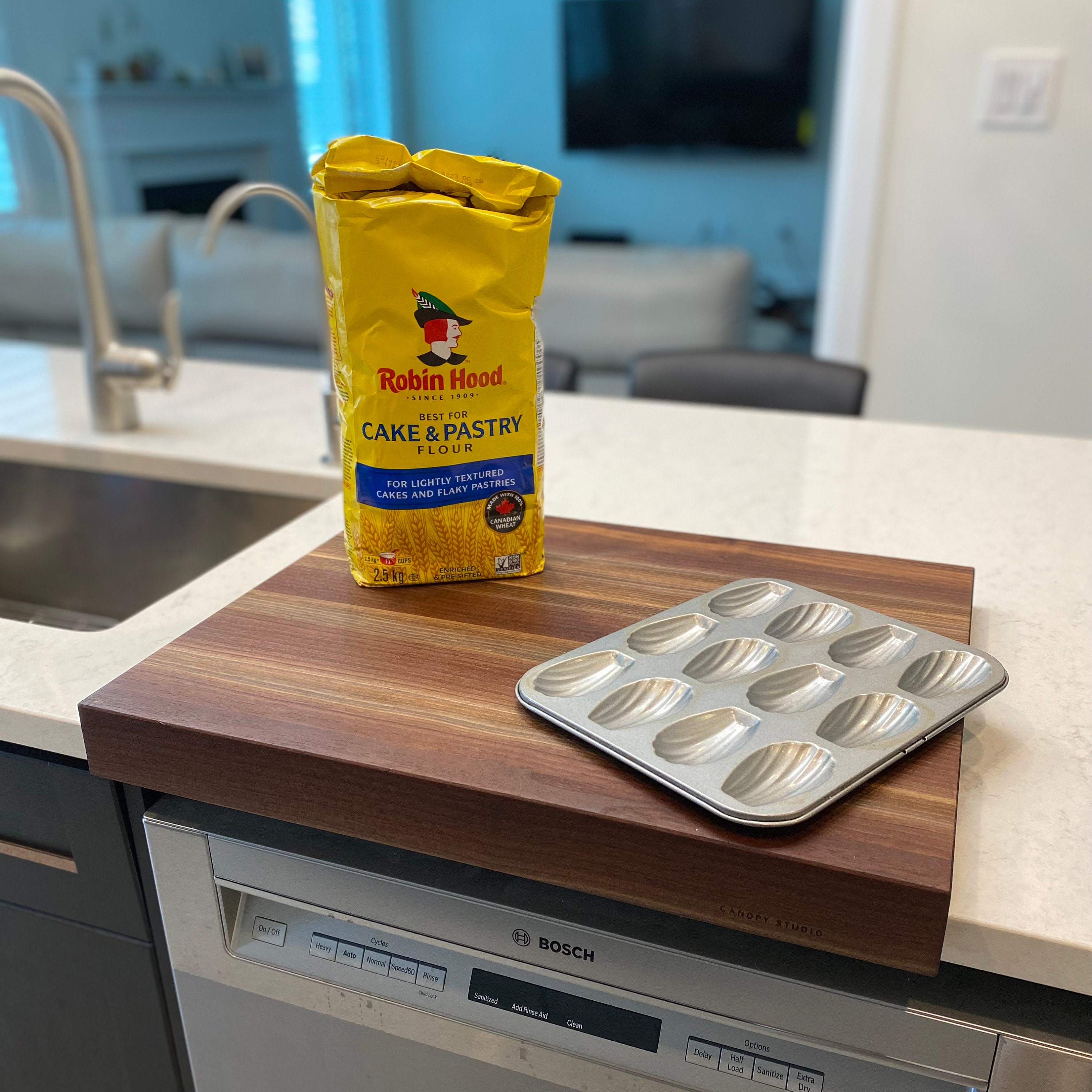 Edge Grain Dough Kneading Board W/ Countertop Notch, Bread Making ...