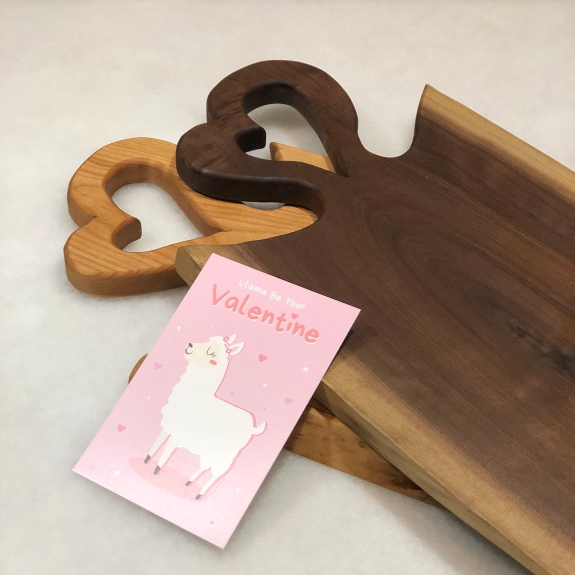 Heart Handle Live Edge Walnut Cherry Charcuterie Cheese Board | Etsy