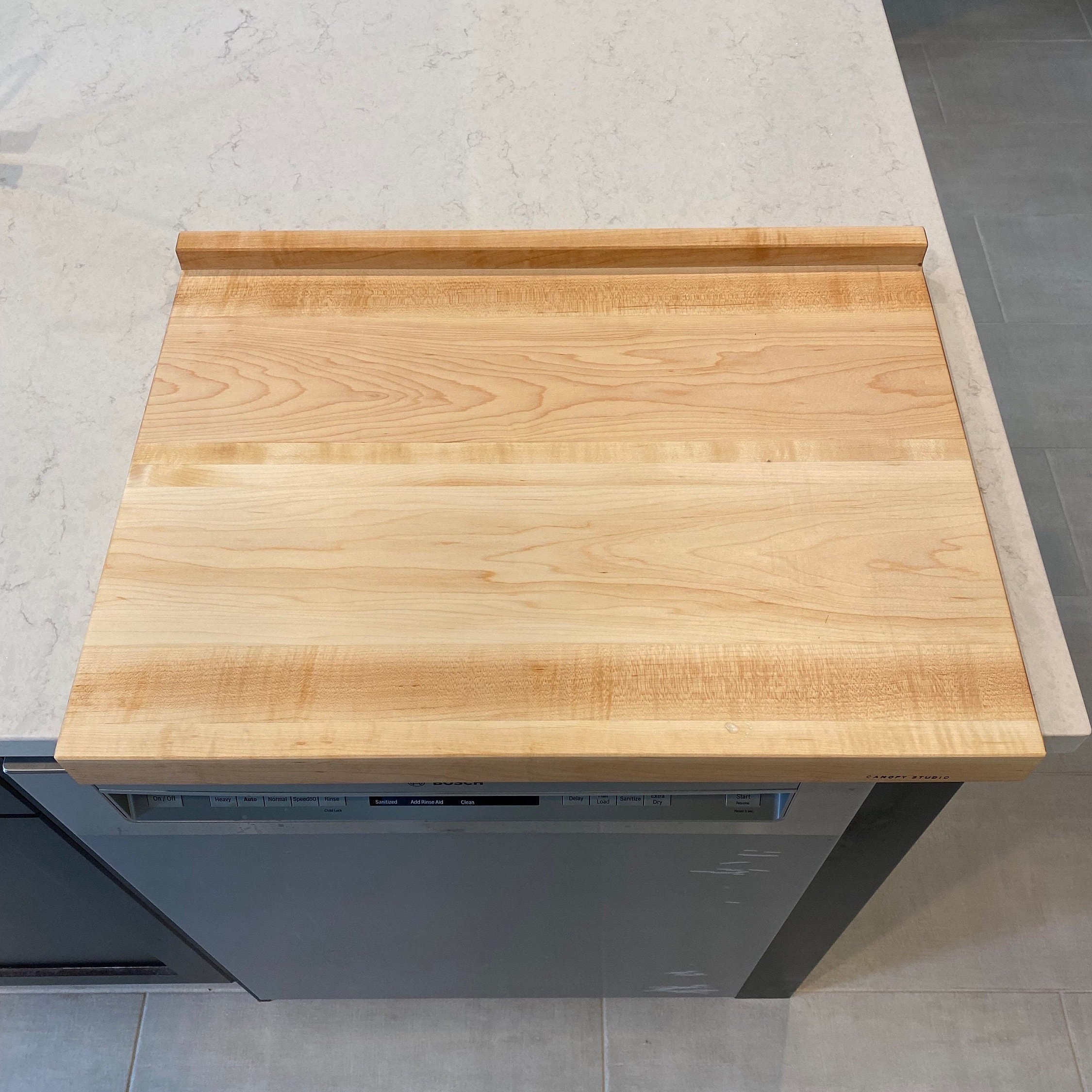 Edge Grain Wood Dough Kneading Board With Double Countertop Notch ...