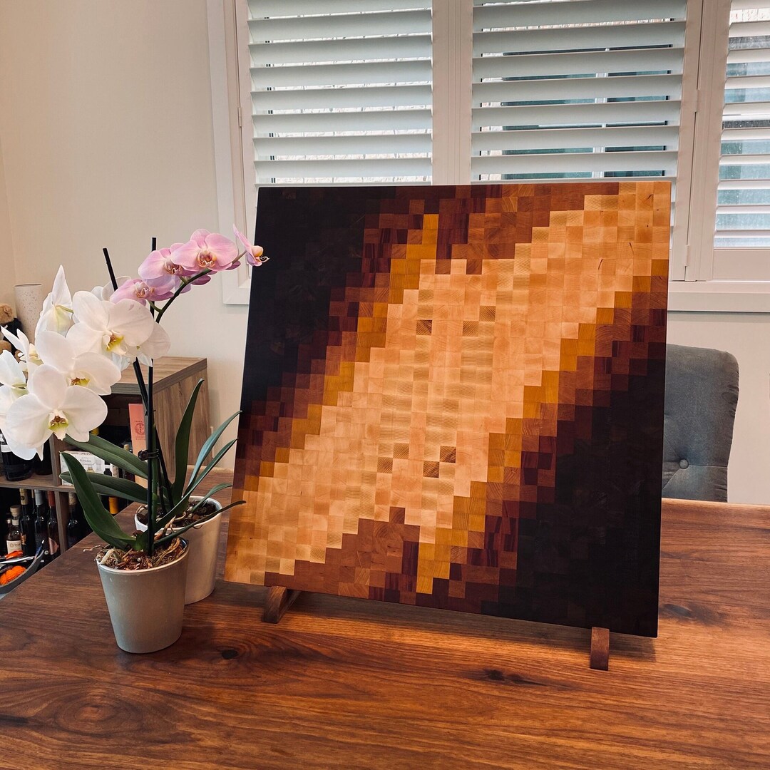 HUGE 24x24 Retro Pixel Gradient Ombre End Grain Cutting Board Butcher ...