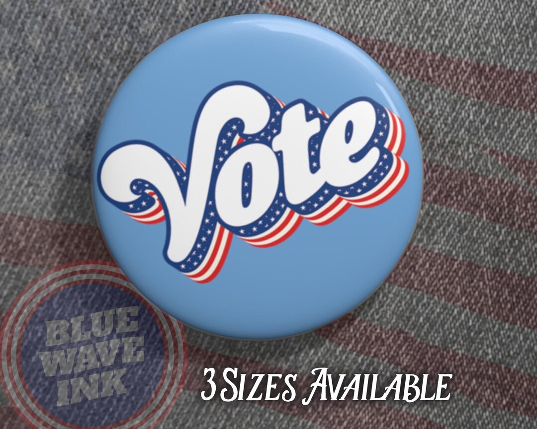 Vote Stars Stripes Election Button, Retro American Patriot Voter Pin - Etsy