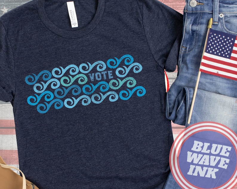 Vote Blue Waves Liberal Voter, Vote Blue Waves Pattern, Midterm ...