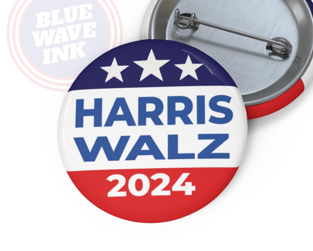 Badge de la campagne Harris Walz 2024, élection de Kamala Harris Tim ...