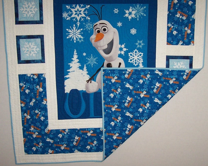 Handmade Licensed Fabric Frozen Olaf Snowflake Quilt Unique Design ...