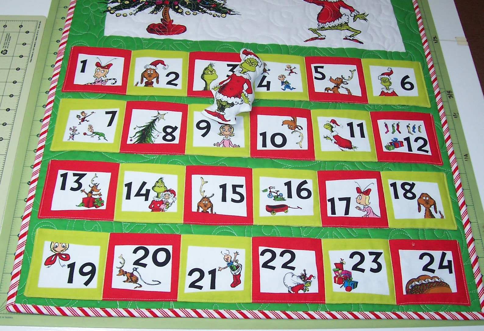 Handmade Quilted 25 Days of Grinchmas Advent Calendar Countdown the ...