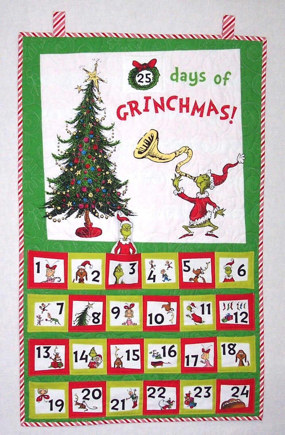 Handmade Quilted 25 Days of Grinchmas Advent Calendar Countdown the ...