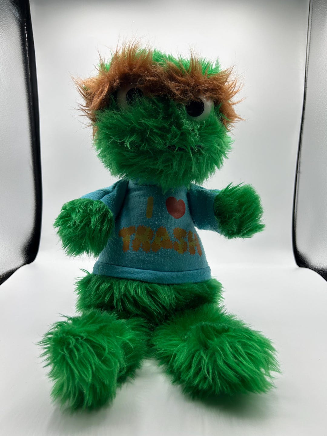 VINTAGE 1982 Sesame Street Oscar the Grouch "i Love Trash" Plush Toy by ...