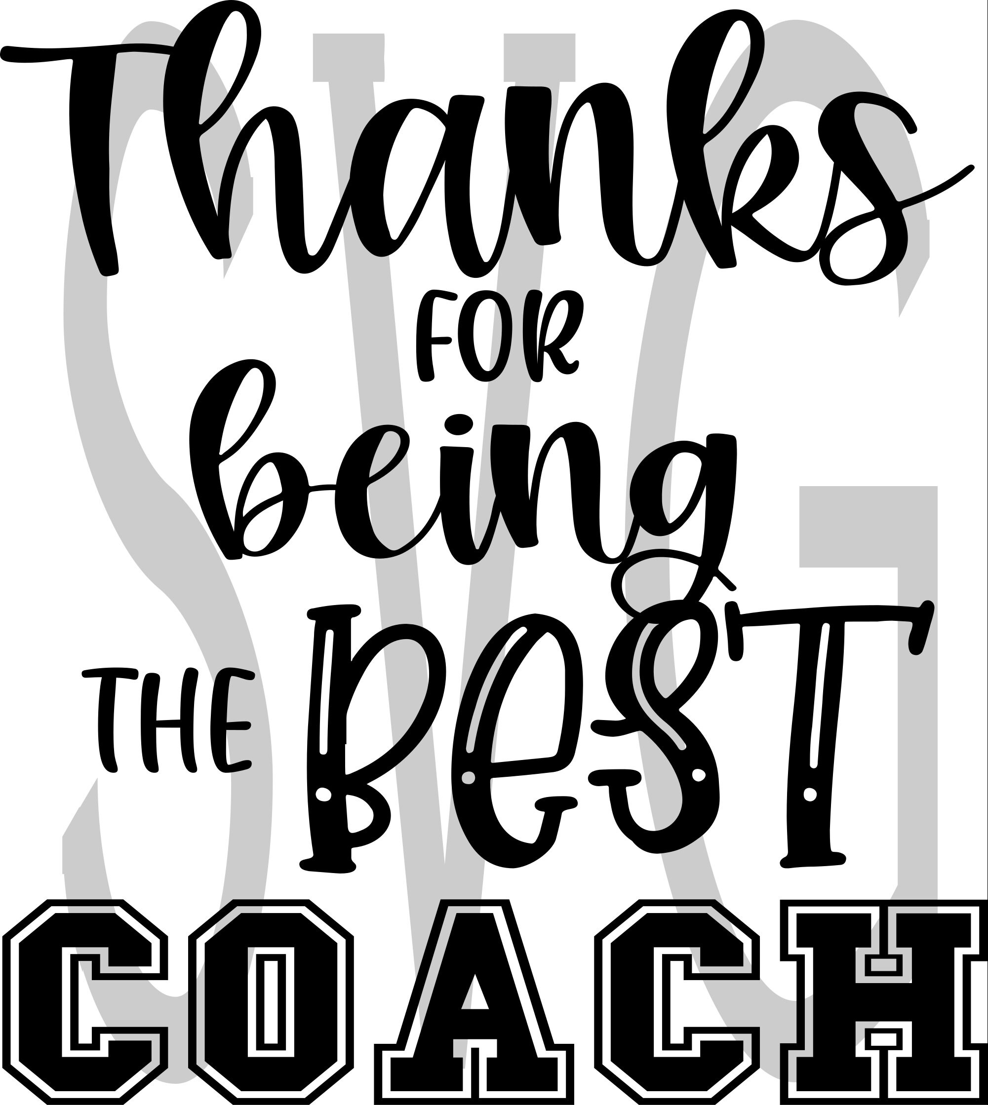 Thanks Coach SVG - Etsy